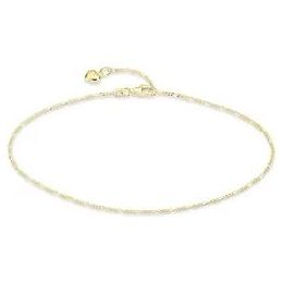 Fu&szlig;kette Bruno Banani "Schmuck Geschenk Silber 925 K&ouml;rperschmuck Figarokette Herz", gold (gelbgoldfarben), Fu&szlig;ketten, Damen, Silber 925 (Sterlingsilber), Made in Germany
