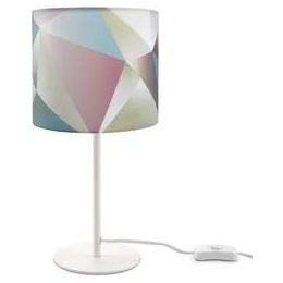 Paco Home Tischleuchte "Kosy 309", wei&szlig;, 1, &Oslash; 18cm H: 36,5cm, Leuchten, LED E14 Lampe, F&uuml;r Wohnzimmer Und Schlafzimmer, Pastellfarben, Deko, Tischleuchte