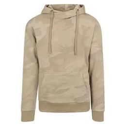 Kapuzensweatshirt Urban Classics "Urban Classics Herren High Neck Camo Hoody", Herren, Gr. M, sand camo, 60% Baumwolle, 40% Polyester, mehrfarbig, Sweatshirts