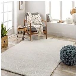 Hochflor-Teppich LIVABLISS "TRENTO", wei&szlig;, B:200cm H:31mm L:275cm, Kunstfaser, Teppiche, Moderner Shaggy Teppich mit besonders weichem Hochflor