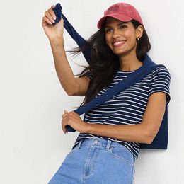 LANDS' END T-Shirt aus softem Viskosemix, Damen,  Blau, Viskose/Polyester-Mischung, by Lands' End
