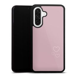 DeinDesign Galaxy A56 5G Handy Gallery Case Handyh&uuml;lle 9H Geh&auml;rtetes Glas R&uuml;ckseite H&uuml;lle Light Pink Heart Love Gallery Case