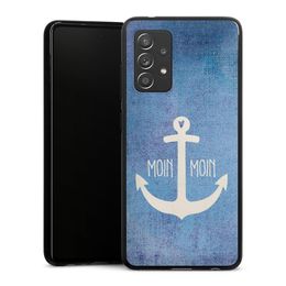 DeinDesign Galaxy A52s 5G Handy Silikon H&uuml;lle Case schwarz Handyh&uuml;lle Anchor Blue Maritim