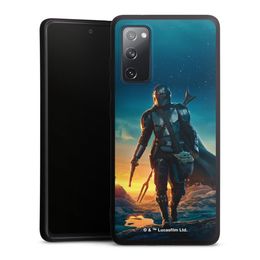 DeinDesign Galaxy S20 FE Handy Premium Silikon H&uuml;lle Handyh&uuml;lle schwarz Case Sunset Star Wars The Mandalorian Silikon Premium Case