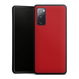 DeinDesign Galaxy S20 FE Handy Premium Silikon H&uuml;lle Handyh&uuml;lle schwarz Case Red Unicoloured Colour Silikon Premium Case