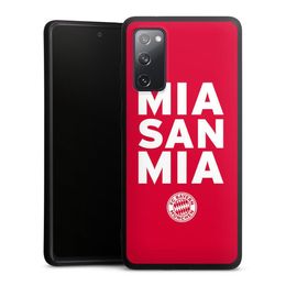 DeinDesign Galaxy S20 FE 5G Handy Premium Silikon H&uuml;lle Handyh&uuml;lle schwarz Case Fc Bayern M&uuml;nchen Mia San Mia Fcb Silikon Premium Case