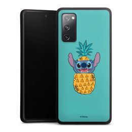 DeinDesign Galaxy S20 FE Handy Premium Silikon H&uuml;lle Handyh&uuml;lle schwarz Case Pineapple Lilo & Stitch Disney Silikon Premium Case