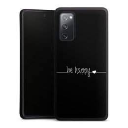 DeinDesign Galaxy S20 FE 5G Handy Premium Silikon H&uuml;lle Handyh&uuml;lle schwarz Case Sayings Happiness Statement Silikon Premium Case