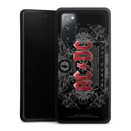 DeinDesign Galaxy S20 FE 5G Handy Premium Silikon H&uuml;lle Handyh&uuml;lle schwarz Case Black Ice Merchandise Acdc Silikon Premium Case
