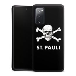 DeinDesign Galaxy S20 FE Handy Premium Silikon H&uuml;lle Handyh&uuml;lle schwarz Case Official Licensed Product Fc St. Pauli Totenkopf Silikon Premium Case