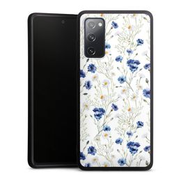 DeinDesign Galaxy S20 FE Handy Premium Silikon H&uuml;lle Handyh&uuml;lle schwarz Case Muster Flowers Flower Silikon Premium Case