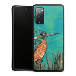 DeinDesign Galaxy S20 FE Handy Premium Silikon H&uuml;lle Handyh&uuml;lle schwarz Case Bird Painting Animals Silikon Premium Case