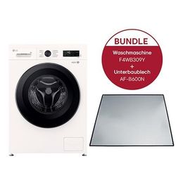 LG Waschmaschine (A, 9 kg, 1.310 U./Min.) Unterbauf&auml;hig mit Steam & Inverter Direct Drive&reg; + Unterbaublech F4WB309YB.AFB600N F4WB309Y.AFB600N