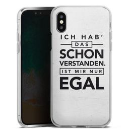 DeinDesign iPhone Xs Handy Silikon H&uuml;lle Case transparent Handyh&uuml;lle Spruch Sayings Statement Silikon Case