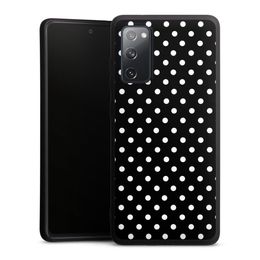 DeinDesign Galaxy S20 FE Handy Premium Silikon H&uuml;lle Handyh&uuml;lle schwarz Case Points Retro Polka Dots Silikon Premium Case