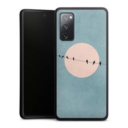 DeinDesign Galaxy S20 FE Handy Premium Silikon H&uuml;lle Handyh&uuml;lle schwarz Case Turquoise Bird Moon Silikon Premium Case