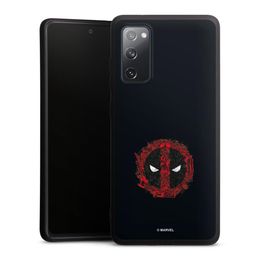 DeinDesign Galaxy S20 FE Handy Premium Silikon H&uuml;lle Handyh&uuml;lle schwarz Case Deadpool Marvel Logo Silikon Premium Case