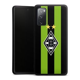 DeinDesign Galaxy S20 FE 5G Handy Premium Silikon H&uuml;lle Handyh&uuml;lle schwarz Case Borussia M&ouml;nchengladbach Gladbach Stripes Silikon Premium Case