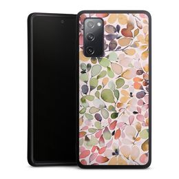 DeinDesign Galaxy S20 FE 5G Handy Premium Silikon H&uuml;lle Handyh&uuml;lle schwarz Case Muster Eukalyptus Pattern Silikon Premium Case