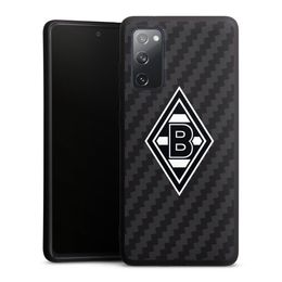 DeinDesign Galaxy S20 FE Handy Premium Silikon H&uuml;lle Handyh&uuml;lle schwarz Case Gladbach Carbon Borussia M&ouml;nchengladbach Silikon Premium Case