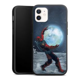 DeinDesign iPhone 12 mini Handy Premium Silikon H&uuml;lle Handyh&uuml;lle schwarz Case Moon Marvel Deadpool Silikon Premium Case