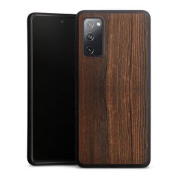 DeinDesign Galaxy S20 FE Handy Premium Silikon H&uuml;lle Handyh&uuml;lle schwarz Case Nut Tree Wood Wooden Look Silikon Premium Case