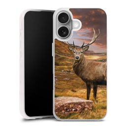 DeinDesign iPhone 17 Handy Silikon H&uuml;lle Case transparent Handyh&uuml;lle Meadow Deer Mountain Silikon Case