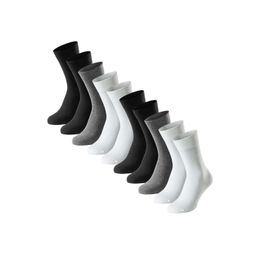 Kurzsocken Schiesser "Socken Bluebird 10P 10er Pack", Herren, Gr. 43-46, bunt (schwarz, grau, wei&szlig;), Obermaterial: 77% Baumwolle CO. 22% Polyamid PA. 1% Elasthan EL., Socken