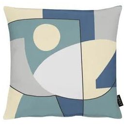 Dekokissen Apelt "Francis" Gr. 1, blau (blau, gemustert), B:46cm L:46cm, Polyester, Dekokissen_Sitzkissen_Kissenh&uuml;llen, Kissenh&uuml;lle ohne F&uuml;llung, 1 St&uuml;ck