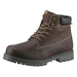Winterboots Dockers BY GERLI, Herren, Gr. 42, braun, Leder, Schuhe Winterboots, Workerboots, Schn&uuml;rstiefel mit Blockabsatz