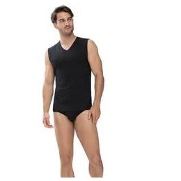 Tanktop Mey "Dry Cotton", Herren, Gr. 7 (XL), schwarz, Single Jersey, Obermaterial: 57% Baumwolle, 38% Polyester, 5% Elasthan, unifarben, k&ouml;rpernah h&uuml;ftbedeckend, V-Ausschnitt, Tops Tanktop, mit V-Ausschnitt, breite Tr&auml;ger, Single Jersey-Qualit&auml;t
