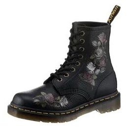 Schn&uuml;rstiefel Dr. Martens "1460 Decayed", Damen, Gr. 37, bunt (schwarz bunt), Nappaleder, gebl&uuml;mt, Schuhe Schn&uuml;rstiefel, Chunky Boots, Plateau Schuh, Boots mit Blockabsatz
