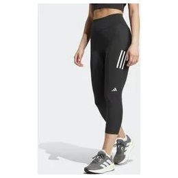 Lauftights Adidas PERFORMANCE "OWN THE RUN 3/4-LEGGINGS", Damen, Gr. XS, N-Gr, schwarz (schwarz, normal, gr.), Obermaterial: 85% Polyester, 15% Elasthan, 3/4-L&auml;nge, Hosen