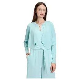 BETTY & CO Strickjacke BETTY & CO "Damen ohne Verschluss", Herren, Gr. 42, blau (pastel turquoise), Feinstrick, Obermaterial: 64% Viskose, 36% Polyamid, tailliert normal, V-Ausschnitt, Strickjacken Strickjacke, Struktur