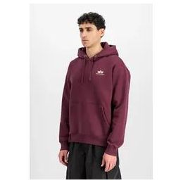 Hoodie Alpha Industries "Basic Hoodie SL", Damen, Gr. L, rot (schwarz cherry), Obermaterial: 80% Baumwolle, 20% Polyester, regular fit, Sweatshirts Hoodie