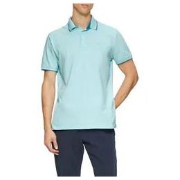 Poloshirt s.Oliver, Herren, Gr. XXL, blau (turquise), Piqu&eacute;, Obermaterial: 95% Baumwolle, 5% Elasthan, unifarben, regular fit taillenbedeckt, gerader Abschluss kontrastfarben, Shirts, mit Kontrast-Details