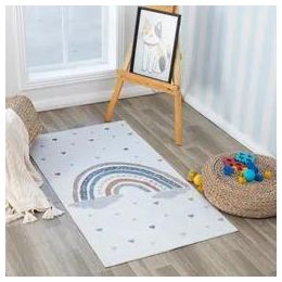 Teppich LIVABLISS "ARCADIA", beige (creme), B:80cm H:5,08mm L:150cm, Kunstfaser, Teppiche, Teppich, Maschinenwaschbarer Kinderteppich &ndash; praktisch und pflegeleicht