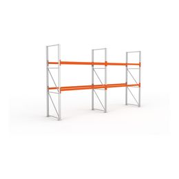 META Palettenkomplettregal Multipal Leicht 3300 x 5655 x 1100 mm bis 500 Kg verzinkt / rotorange 3 Ebenen (4026212323467)