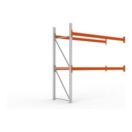 META Palettenregal Anbaumodul Multipal 2700 x 2785 x 1100 mm bis 800 Kg + Palette verzinkt / rotorange 3 Ebenen (185310)