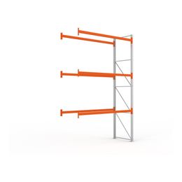 META Palettenregal Anbaumodul Multipal 4400 x 2785 x 1100 mm bis 500 Kg + Palette verzinkt / rotorange 4 Ebenen (200185305)