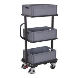 VarioFit Beistellwagen mit 3 Kunststoffkisten RAL 7016 ; Cordes (sw-400.804/AG)