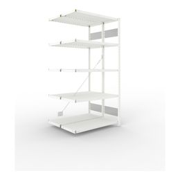 META Steckregal Anbauregal S3 CLIP 230 DAR 2000 x 1000 x 400 mm lichtgrau + 2 x 5 B&ouml;den (180855)
