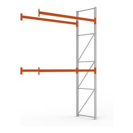 META Palettenregal Anbaumodul Multipal 4400 x 2785 x 1100 mm bis 500 Kg + Palette verzinkt / rotorange 3 Ebenen (200185299)
