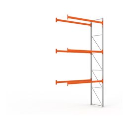 META Palettenregal Anbaumodul Multipal 5500 x 2785 x 1100 mm bis 800 Kg + Palette verzinkt / rotorange 4 Ebenen (200185320)