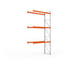 META Palettenregal Anbaumodul Multipal 5500 x 2785 x 1100 mm bis 1000 Kg + Palette verzinkt / rotorange 4 Ebenen (200185332)