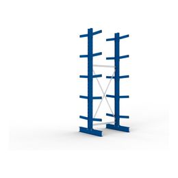 META Kragarmregal Grundregal IPE140 doppelseitig 3000 x 1000 x 800 mm Enzianblau 10 Kragarmen je St&auml;nder (4026212120295)