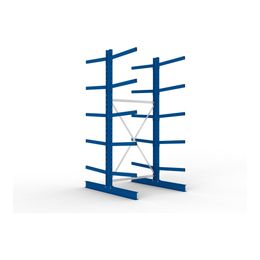 META Kragarmregal Grundregal IPE140 doppelseitig 3000 x 1300 x 1600 mm Enzianblau 10 Kragarmen je St&auml;nder (4026212120592)