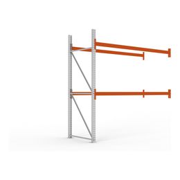 META Palettenregal Anbaumodul Multipal 2700 x 2785 x 1100 mm bis 500 Kg + Palette verzinkt / rotorange 3 Ebenen (185293)