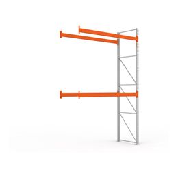 META Palettenregal Anbaumodul Multipal 4400 x 2785 x 1100 mm bis 1000 Kg + Palette verzinkt / rotorange 3 Ebenen (185326)