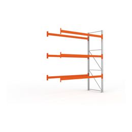 META Palettenregal Anbaumodul Multipal 3300 x 2785 x 1100 mm bis 800 Kg + Palette verzinkt / rotorange 4 Ebenen (185316)